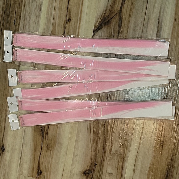 Hair | Nwt 6 Piece Light Pink Clip In Hair Extensions | Poshmark